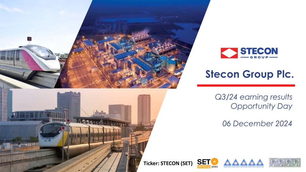เอกสารนำเสนอ และเว็บแคสต์ | Stecon Group